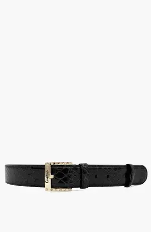 CAVALINHO Gallop 808 Patent Leather Belt With Rhinestone Buckle - Black