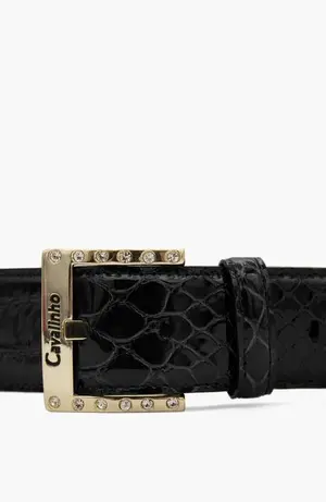 CAVALINHO Gallop 808 Patent Leather Belt With Rhinestone Buckle