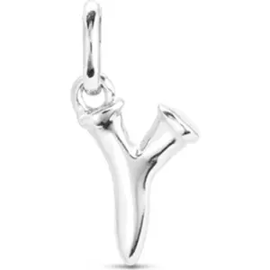 UNODE50 Sterling -plated Letter Y Charm - Silver
