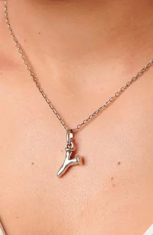 UNODE50 Sterling -plated Letter Y Charm