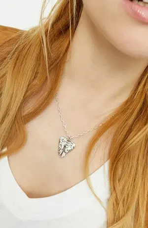 UNODE50 Sterling Plated Necklace With Wing Pendant