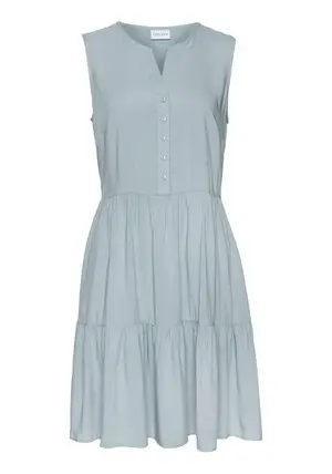 LASCANA Sleeveless Notch Neck Tiered Dress