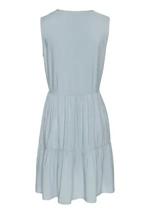LASCANA Sleeveless Notch Neck Tiered Dress