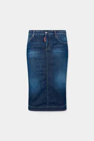 Dsquared2 Medium Perfecto Kick Jean Skirt - Blue
