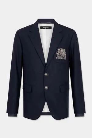 Dsquared2 College Relaxed Shoulder Jacket With Embellished Emblem
