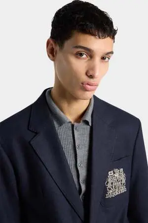 Dsquared2 College Relaxed Shoulder Jacket With Embellished Emblem