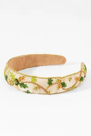 HAIR DRAMA CO Golden Vine Embroidered Headband