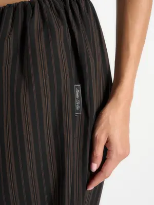 Manière De Voir Maniere De Voir Ivanna Striped Cotton Elasticated Wide Leg Pants