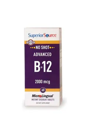 SUPERIOR SOURCE Advanced B-12 Sublingual Dissolving Tablets - White