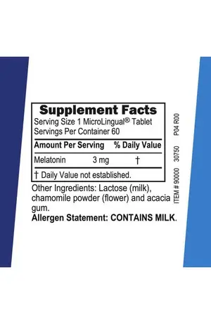 SUPERIOR SOURCE Melatonin Sublingual Dissolving Tablets With Chamomile Sleep Support