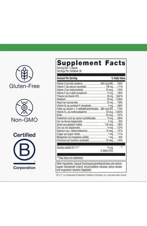 METAGENICS Ultraflora Probiotic Multivitamin Capsules 30 Capsules