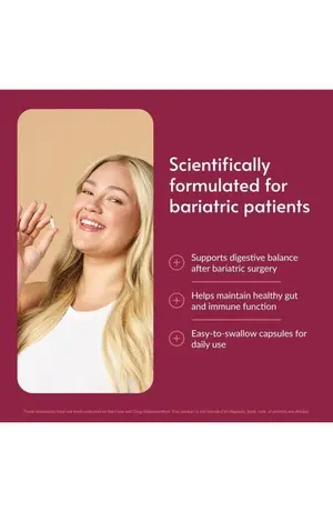 BARIATRIC ADVANTAGE Floravantage Balance Probiotic Capsules Digestive Support Supplement 60 Count