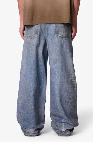 Mnml Oil Stain Printed Relaxed Wide Leg Jeans