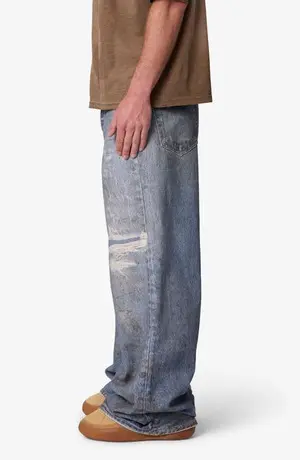 Mnml Oil Stain Printed Relaxed Wide Leg Jeans
