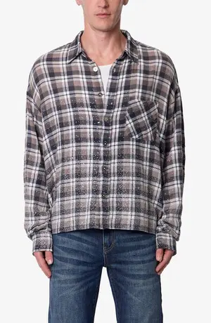 Mnml Rhinestone Flannel Shirt