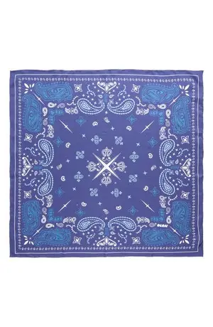 LOST PATTERN Paisley Silk Bandana - Midnight Navy
