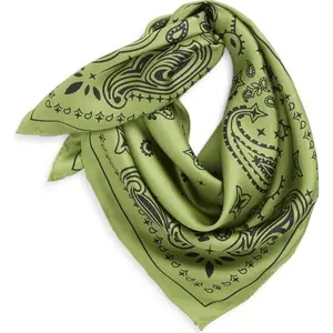 LOST PATTERN Paisley Silk Bandana Soft Olive
