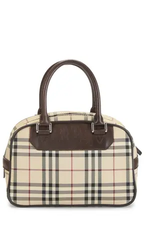 Burberry Check Bowling Bag - Brown