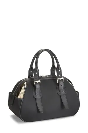 Burberry Check Bowling Bag - Black