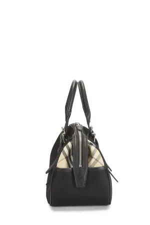 Burberry Check Bowling Bag - Black