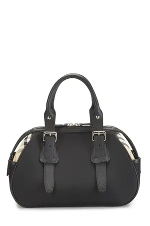 Burberry Check Bowling Bag - Black