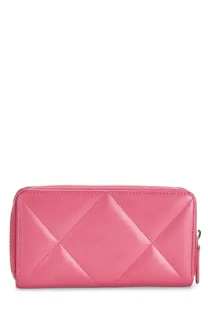 Chanel Quilted Lambskin 19 Zip Around Wallet