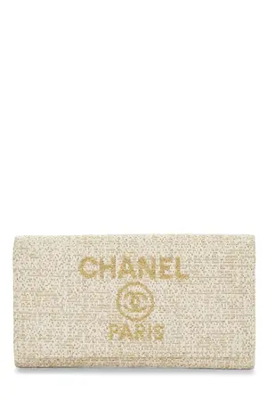 Chanel Woven Raffia Deauville Wallet