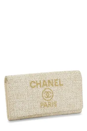 Chanel Woven Raffia Deauville Wallet