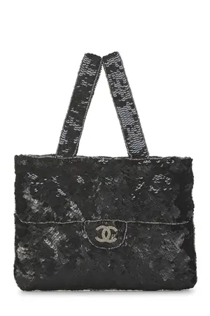 Chanel Sequin Evening Bag - Black