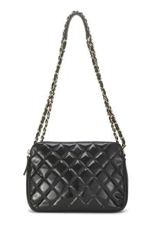 Chanel Patent Leather Double Zip Camera Bag