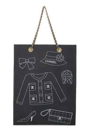 Chanel Icon Print Canvas Tote - Navy