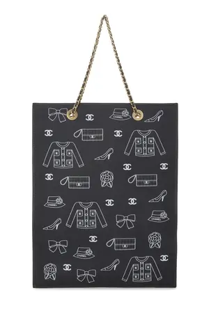 Chanel Icon Print Canvas Tote