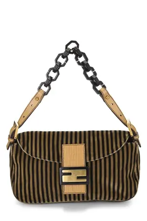 Fendi Velour Shoulder Bag - Brown