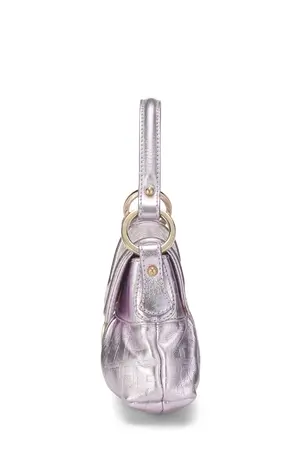 Fendi Metallic Zucca Embossed Leather Baguette