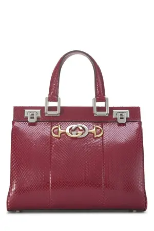 Gucci Python Zumi Top Handle Bag - Red