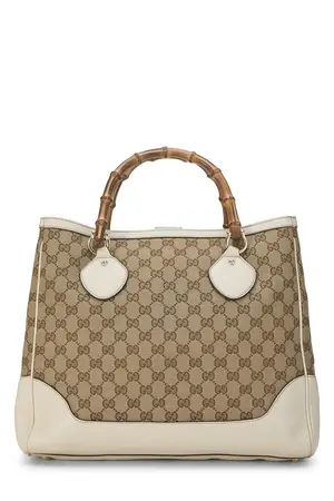 Gucci Original Gg Canvas Bamboo Shopper Tote - Brown
