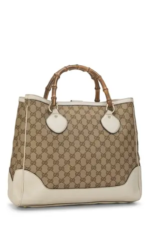 Gucci Original Gg Canvas Bamboo Shopper Tote