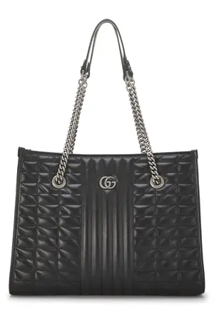 Gucci Gg Marmont Leather Tote - Black