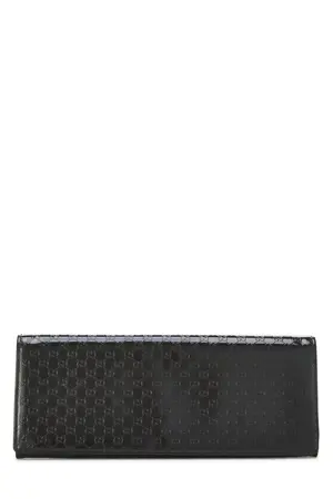 Gucci Gg Monogram Patent Leather Clutch - Black