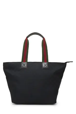 Gucci Gg Canvas Web Zip Tote