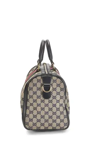 Gucci Gg Canvas Vintage Web Boston Bag - Navy