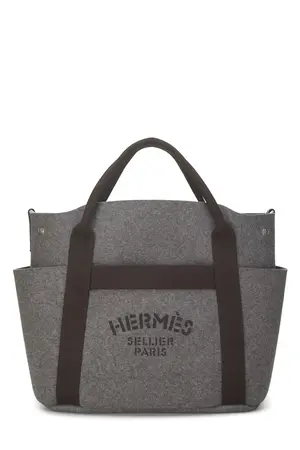 Hermès Felt Sac De Pansage Grooming Bag - Grey