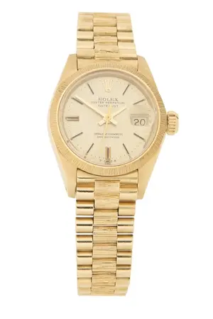 Rolex Linen Dial Bark President 6927 - Gold