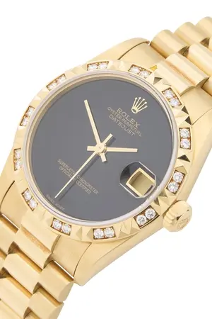 Rolex President Datejust Onyx Dial With Pyramid Diamond Bezel