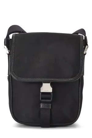Prada Buckle Messenger Bag - Black