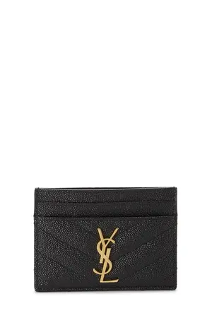 Saint Laurent Grainy Card Holder - Black