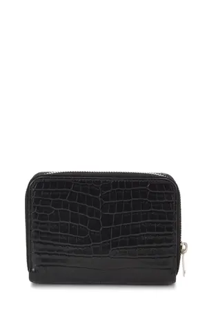 Saint Laurent Embossed Zip-around Compact Wallet