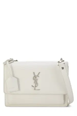 Saint Laurent Calfskin Leather Sunset - White