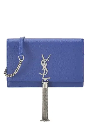 Saint Laurent Grainy Kate Tassel Wallet On Chain - Blue