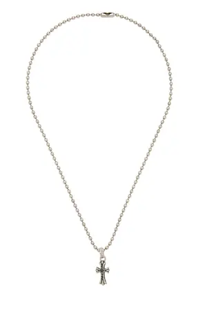 Chrome Hearts Diamond Cross Charm Necklace - Silver